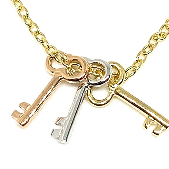Fremada | Jewelry | 4k Tricolor Gold Triple Key Pendant Necklace 18 ...